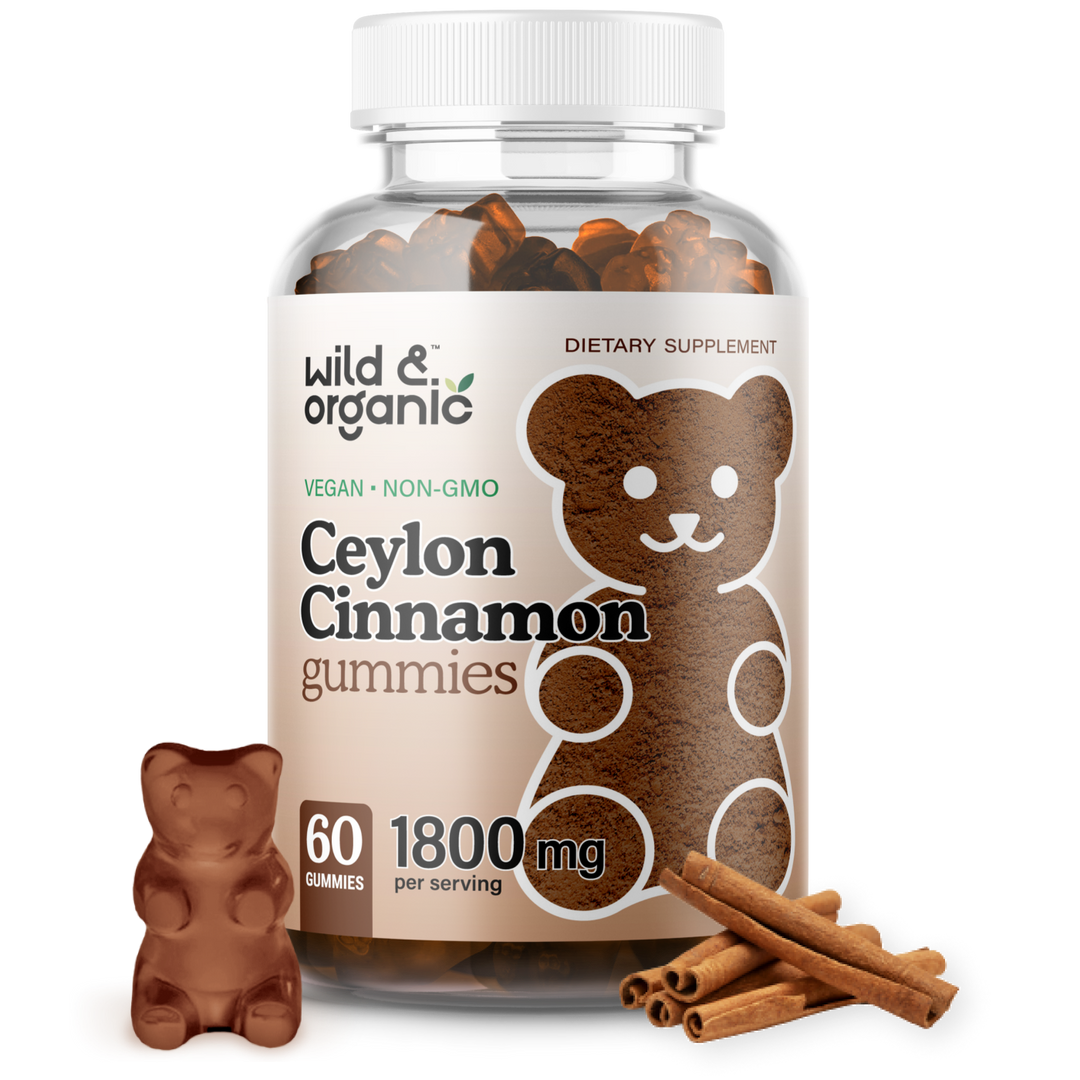 Ceylon Cinnamon Gummies, 1800Mg., 60 Chews | Wild & Organic