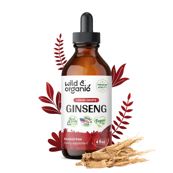 Panax Ginseng Liquid Extract - 4 Fl. Oz. Bottle | Wild & Organic