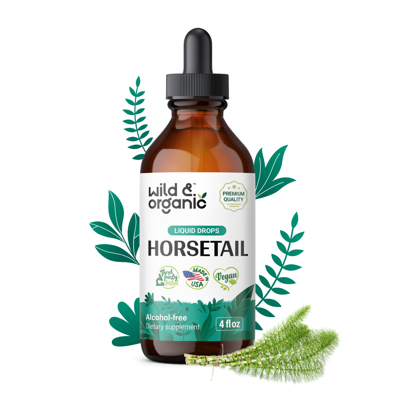 Horsetail Extract Tincture - 4 Fl. Oz. Bottle | Wild & Organic
