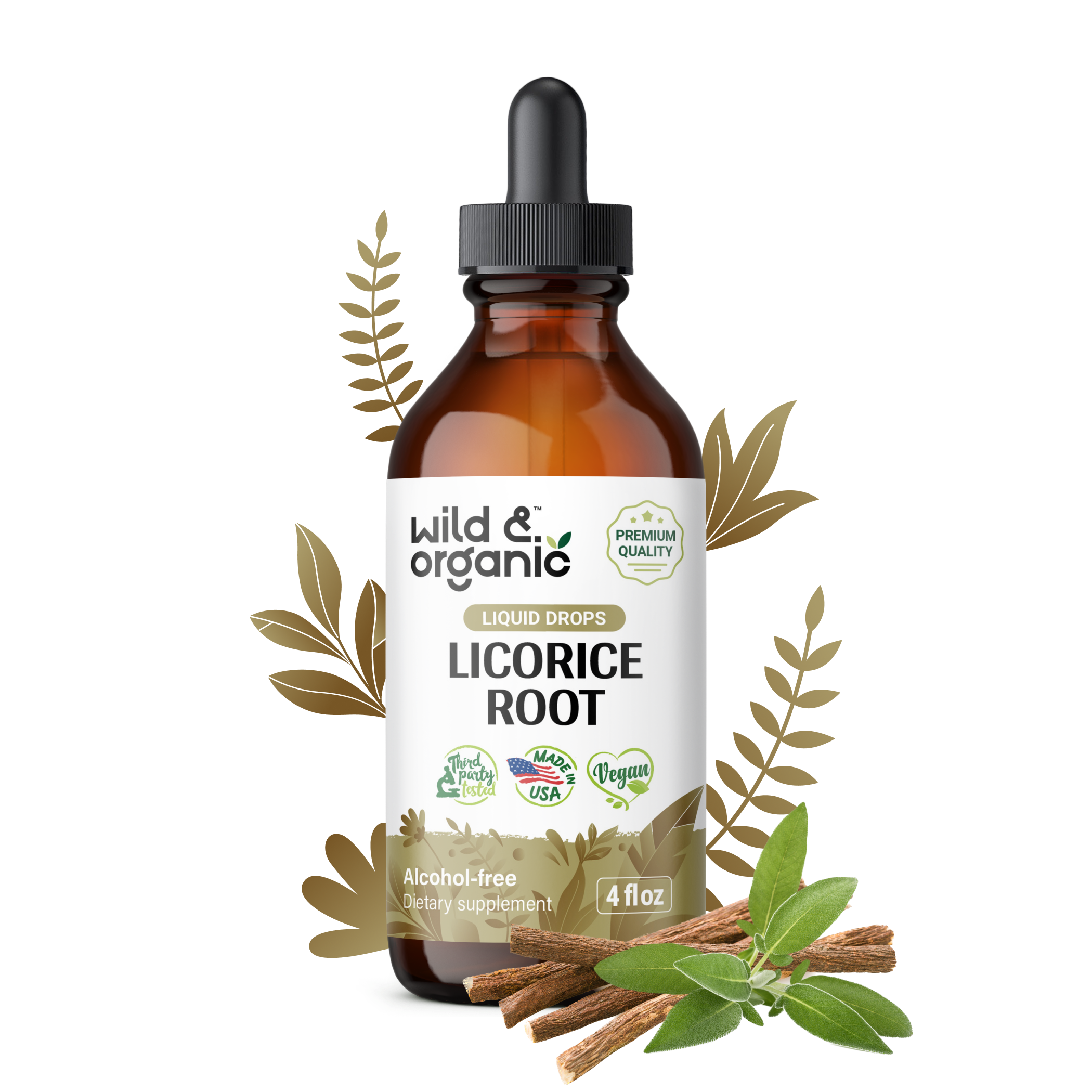 Buy Licorice Root Tincture - 4 fl.oz. Bottle | Wild & Organic