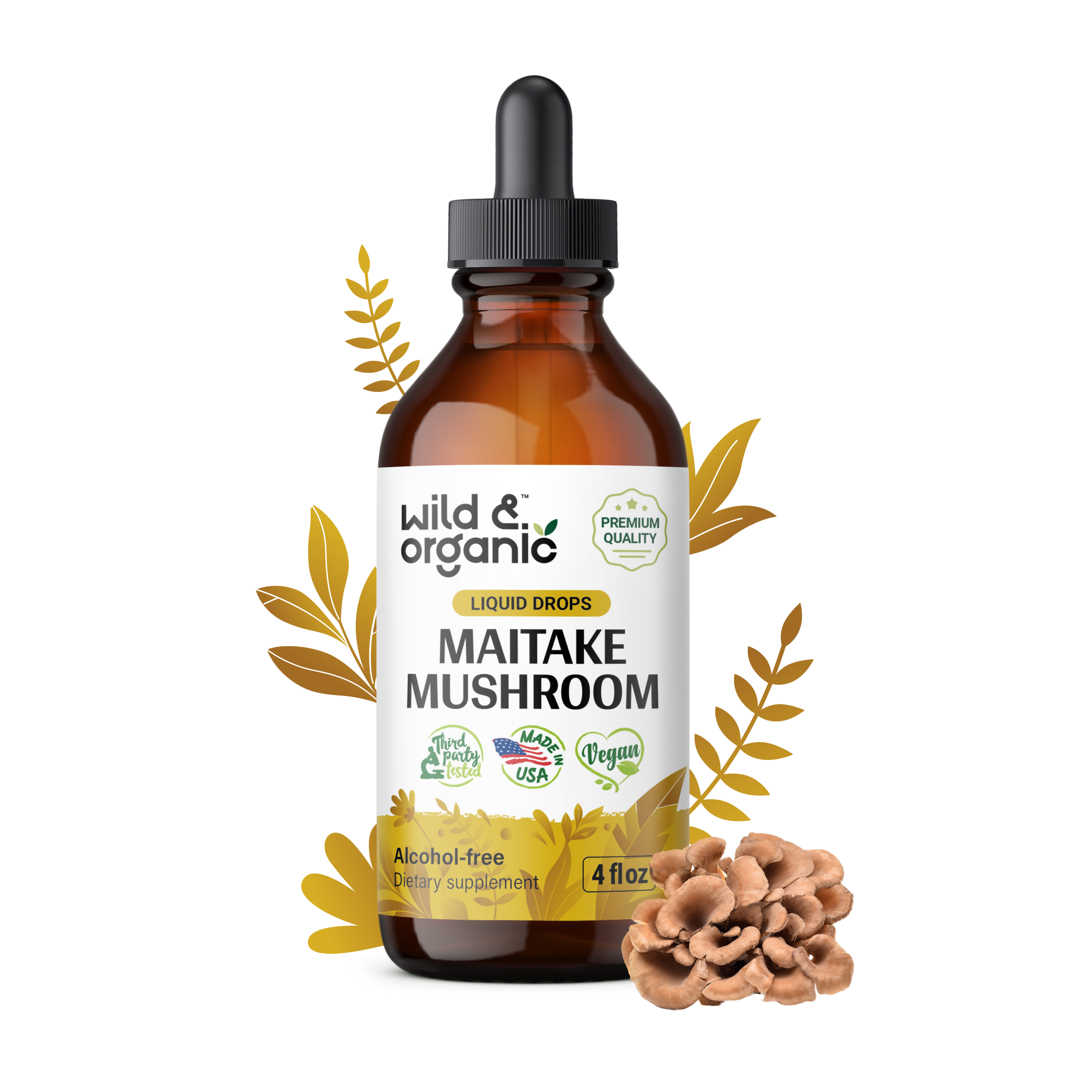 Buy Maitake Mushroom Tincture - 4 fl.oz. Bottle | Wild & Organic