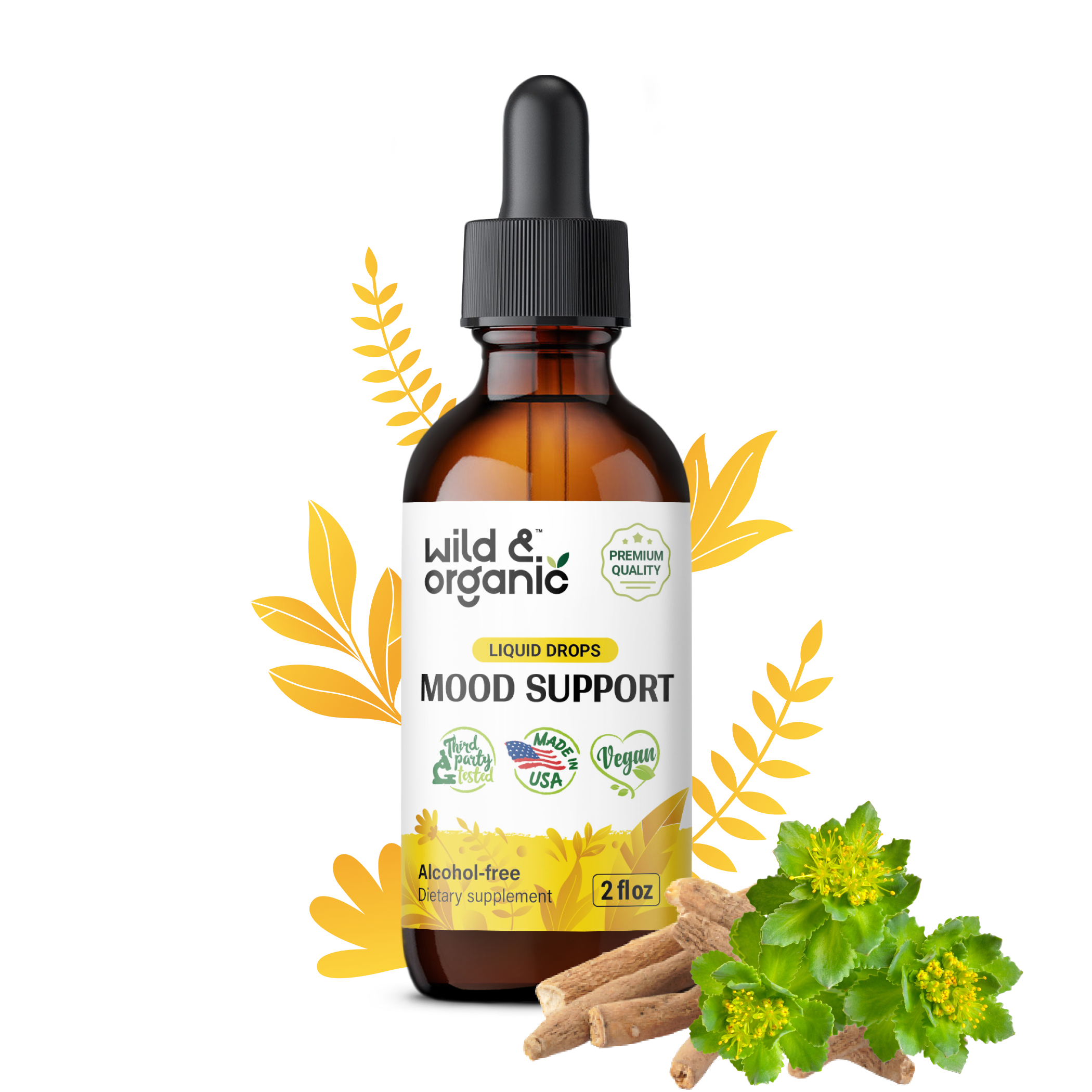 Buy Mood Support Tincture - 2 fl.oz. Bottle | Wild & Organic