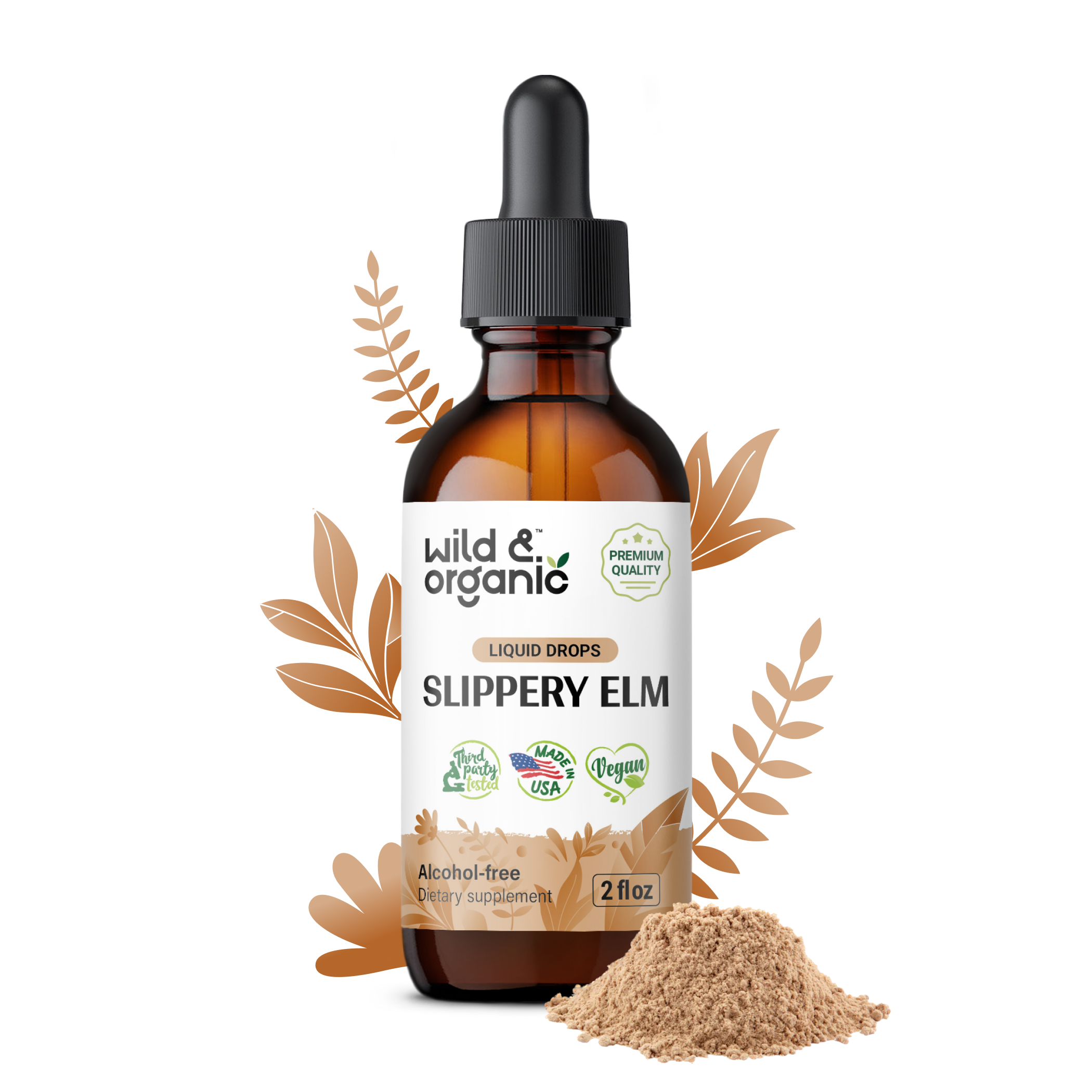 Buy Slippery Elm Tincture - 2 fl.oz. Bottle | Wild & Organic
